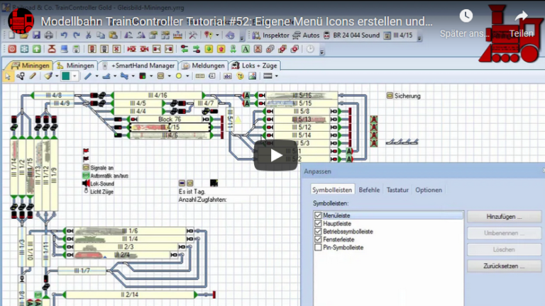 Modellbahn TrainController Tutorial #52: Eigene Menü Icons erstellen